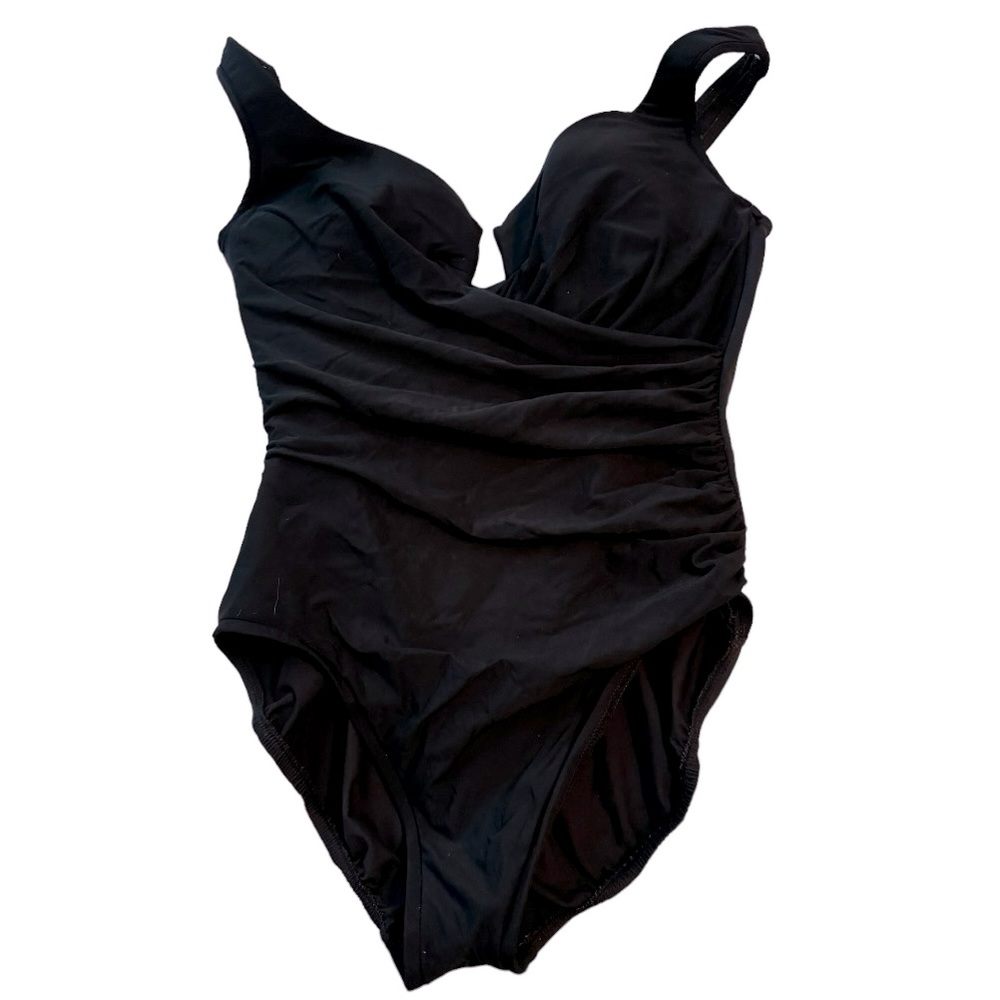 Miraclesuit Black One Piece Swimsuit, Size 14 - Gem